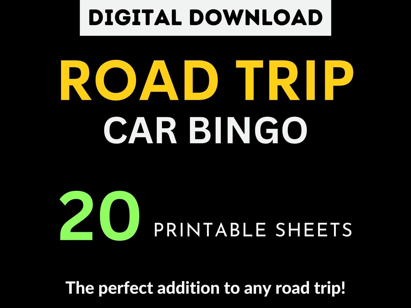 Kids Road Trip Bingo Game Travel Printable, Family Road Trip Planner ...