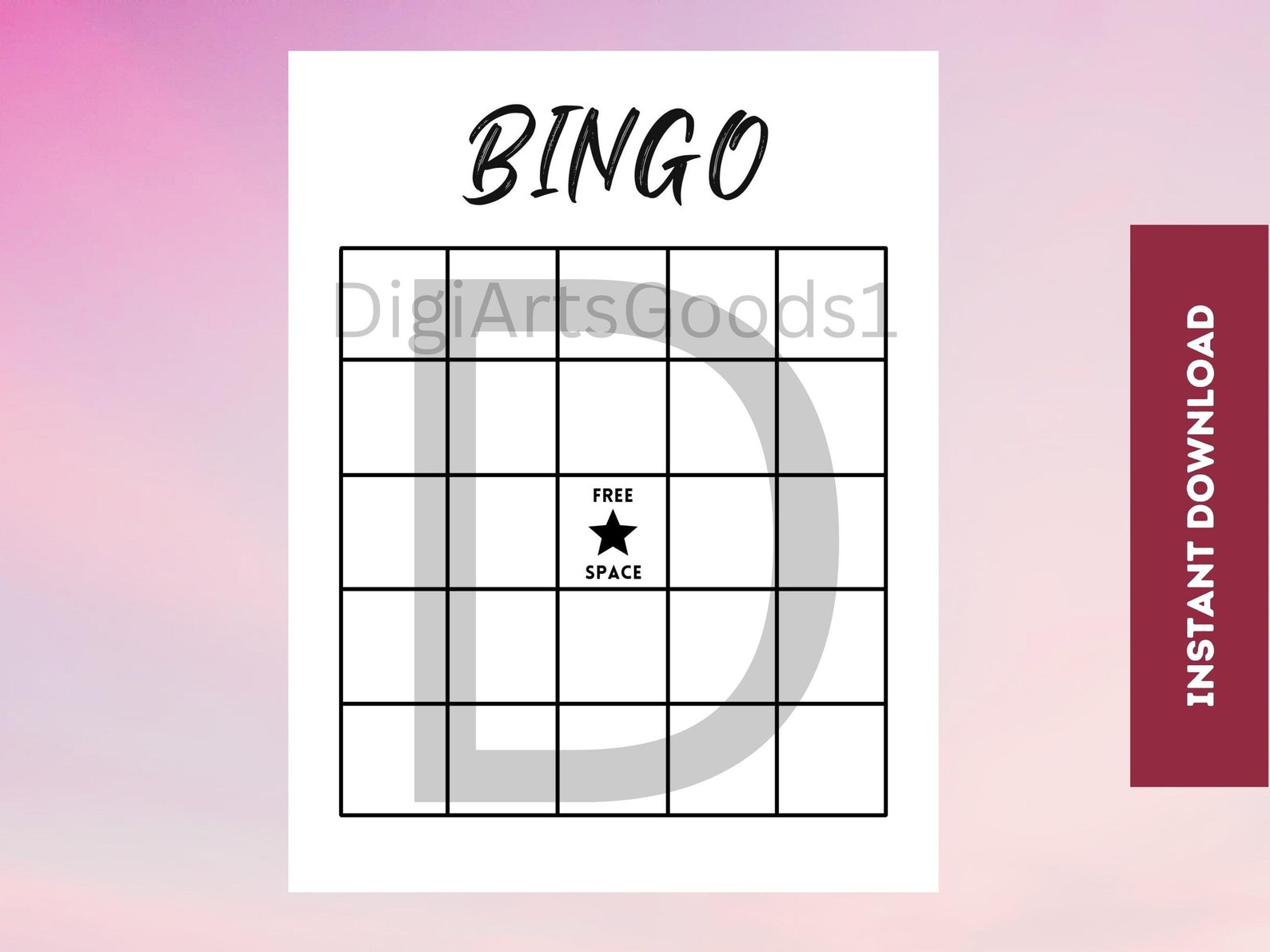 Bingo Card Printable, Blank Bingo Template, Baby Shower Bingo ...