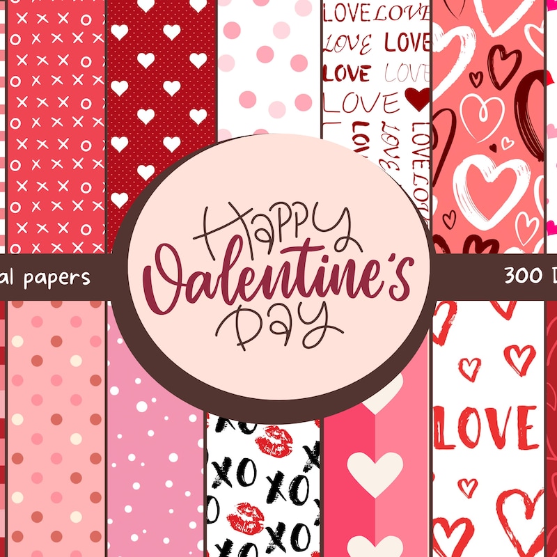 Valentine Digital Paper - Etsy