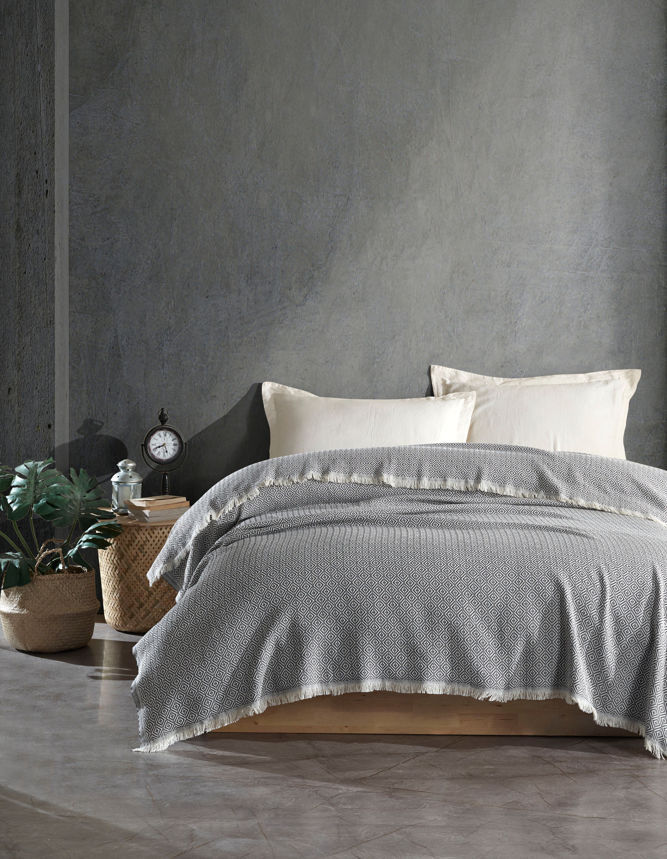 Turkish Blanket, 79x91'', Cotton Throw, Bed Cover, Sofa Cover ...