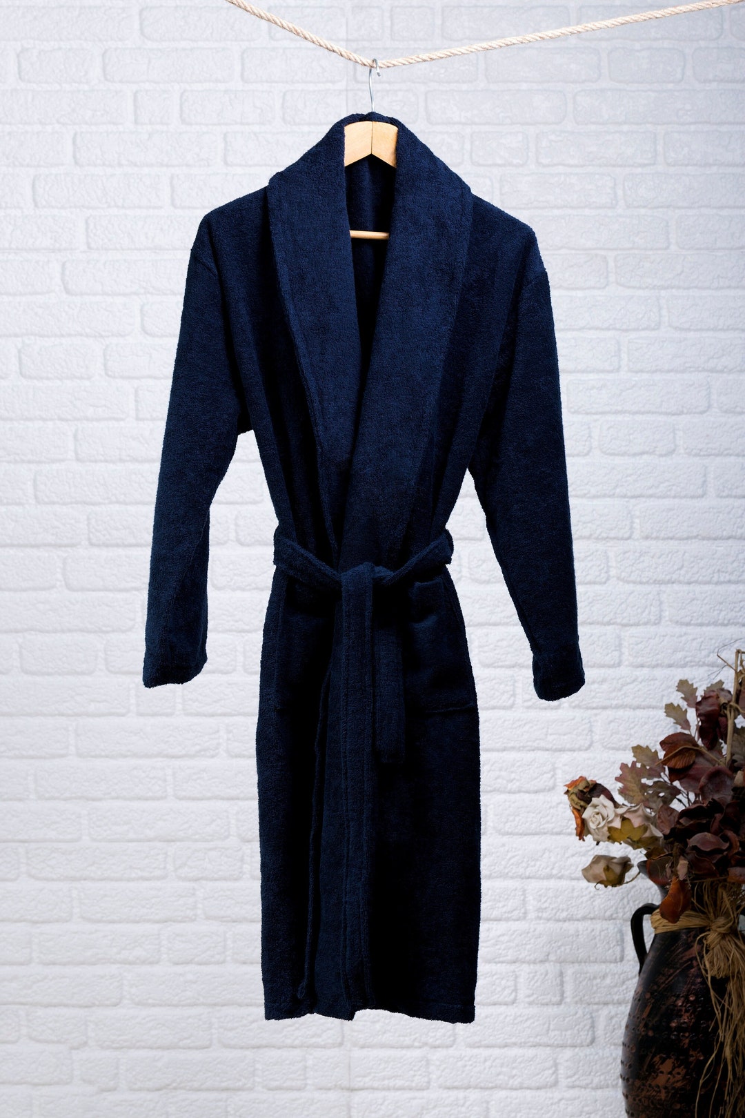 Turkish Bathrobe Navy Blue Bathrobe Turkish Cotton Robe Spa - Etsy