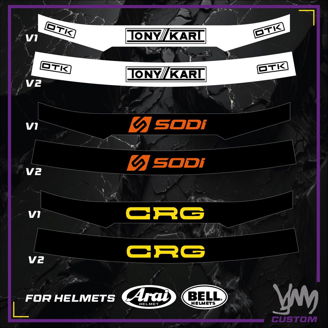 Visor Strip Sticker for Arai and Bell Karting Helmets Karting Logo ...