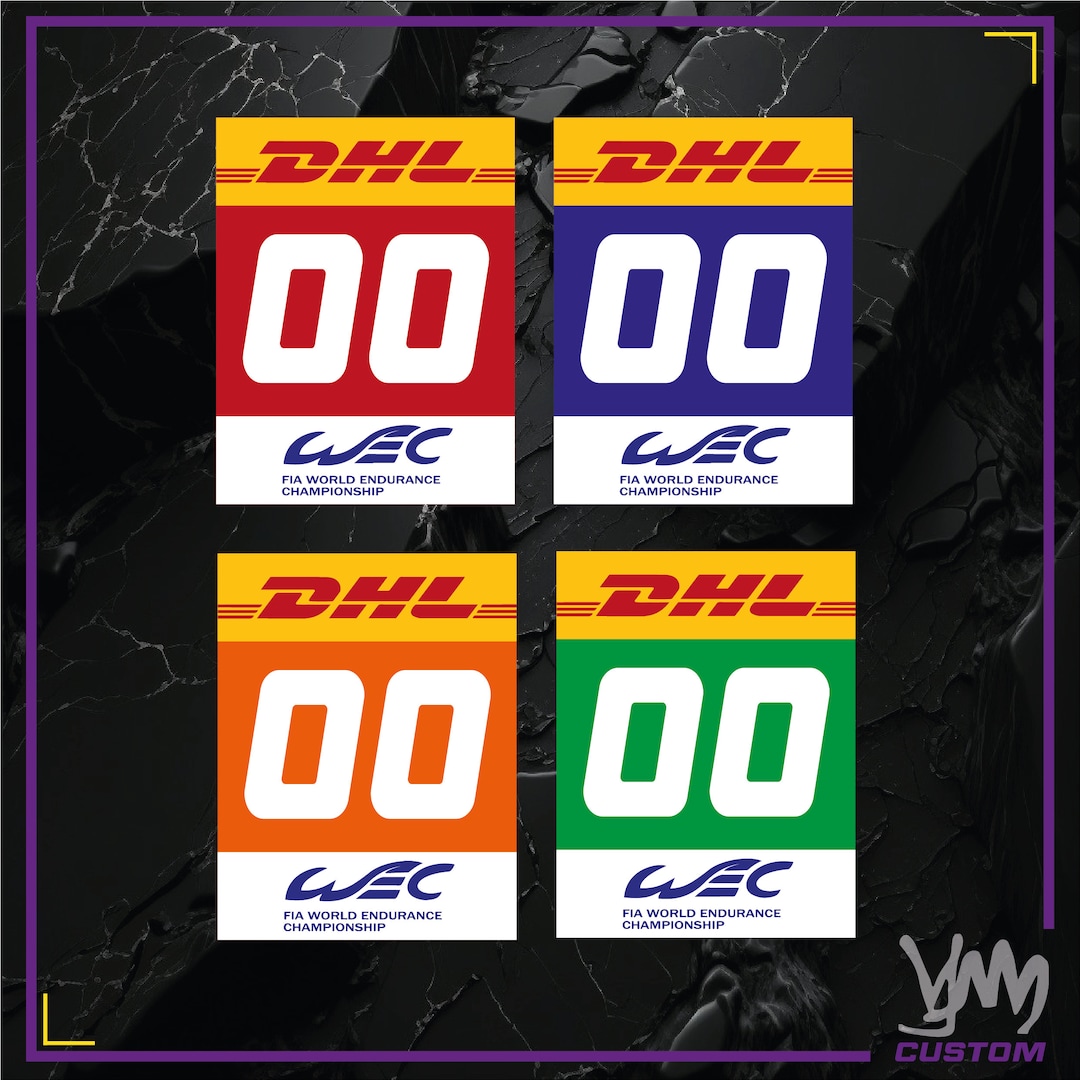 WEC Number Plate Stickers - Hypercar / LMP2 / GT - Personalized Number ...