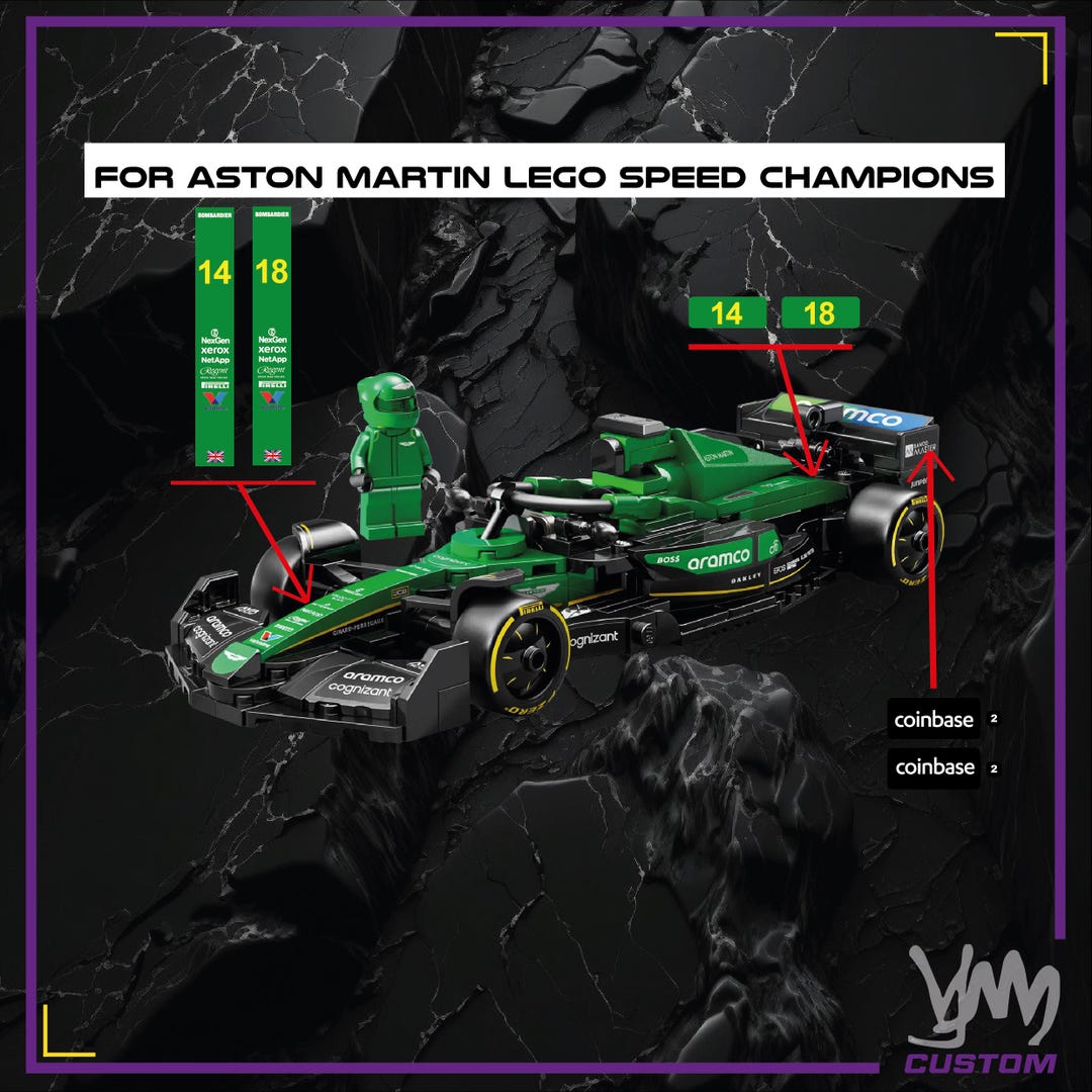 Buy Aston Martin F1 F1 Livery Edition 2025 Sticker Pack for Lego Speed ...