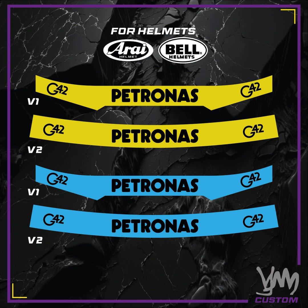 Visor Strip Sticker for Arai and Bell Helmets - F1 Drivers Replica ...