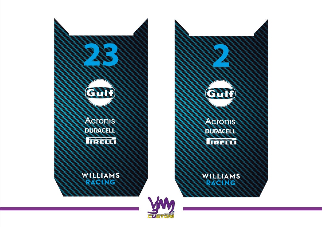 Williams Racing F1 Stickers Alex Albon 23 Logan Sargeant 2 for Fanatec ...