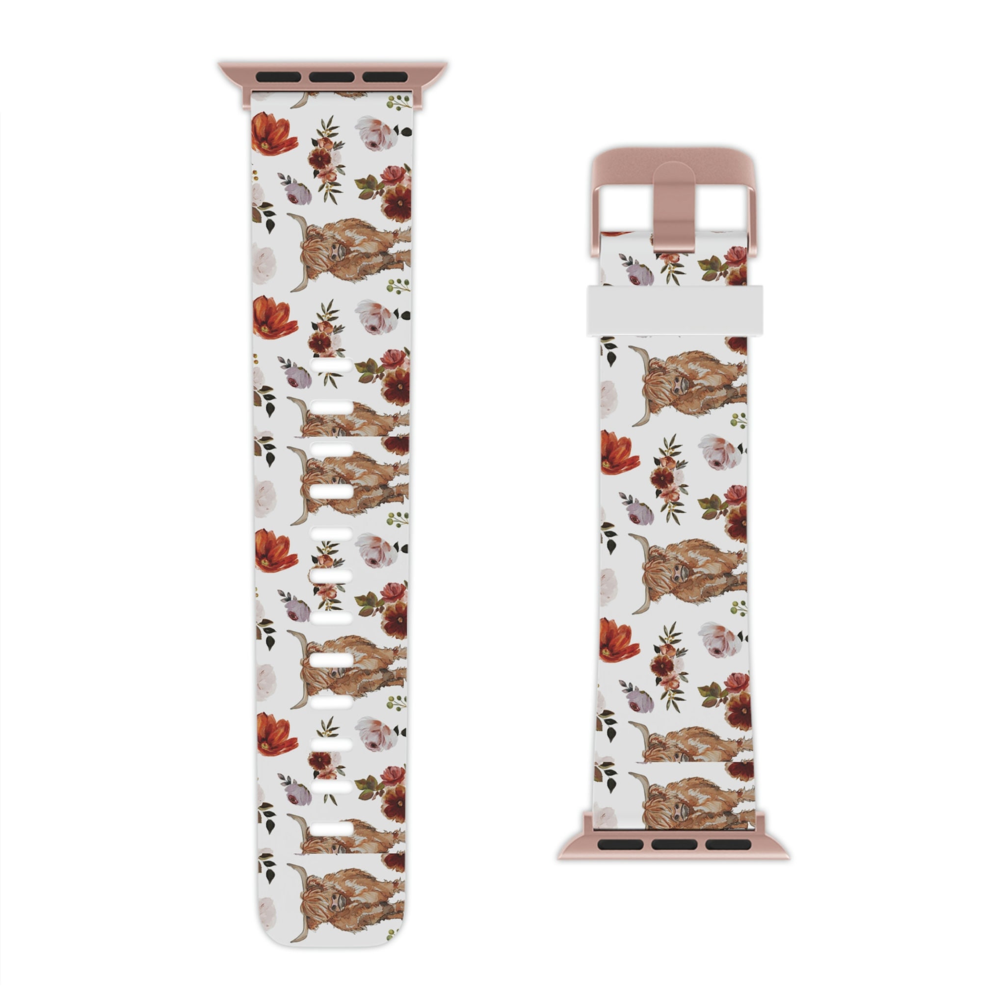 Highland Cow Print Watch Band, Cow Band for Apple Watch, Cute Highland ...