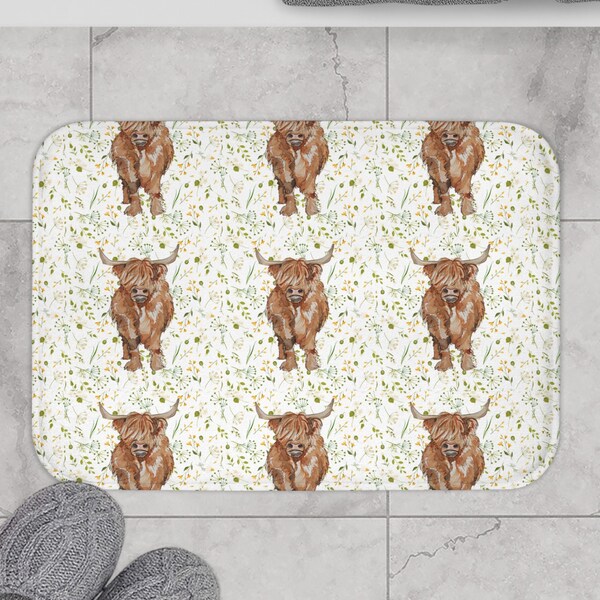 Highland Cow Bathroom Rug - Etsy