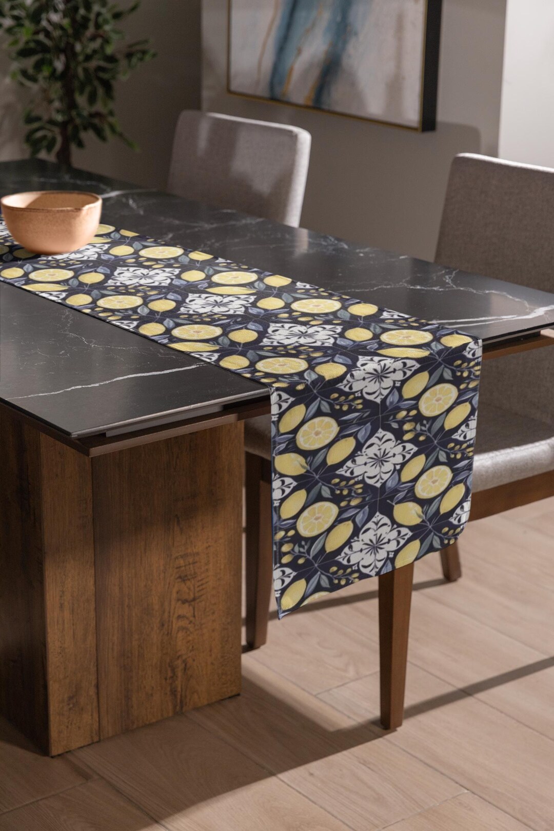 Mediterranean Lemon Kitchen Set Lemon Apron Lemon Tea Towel Table ...
