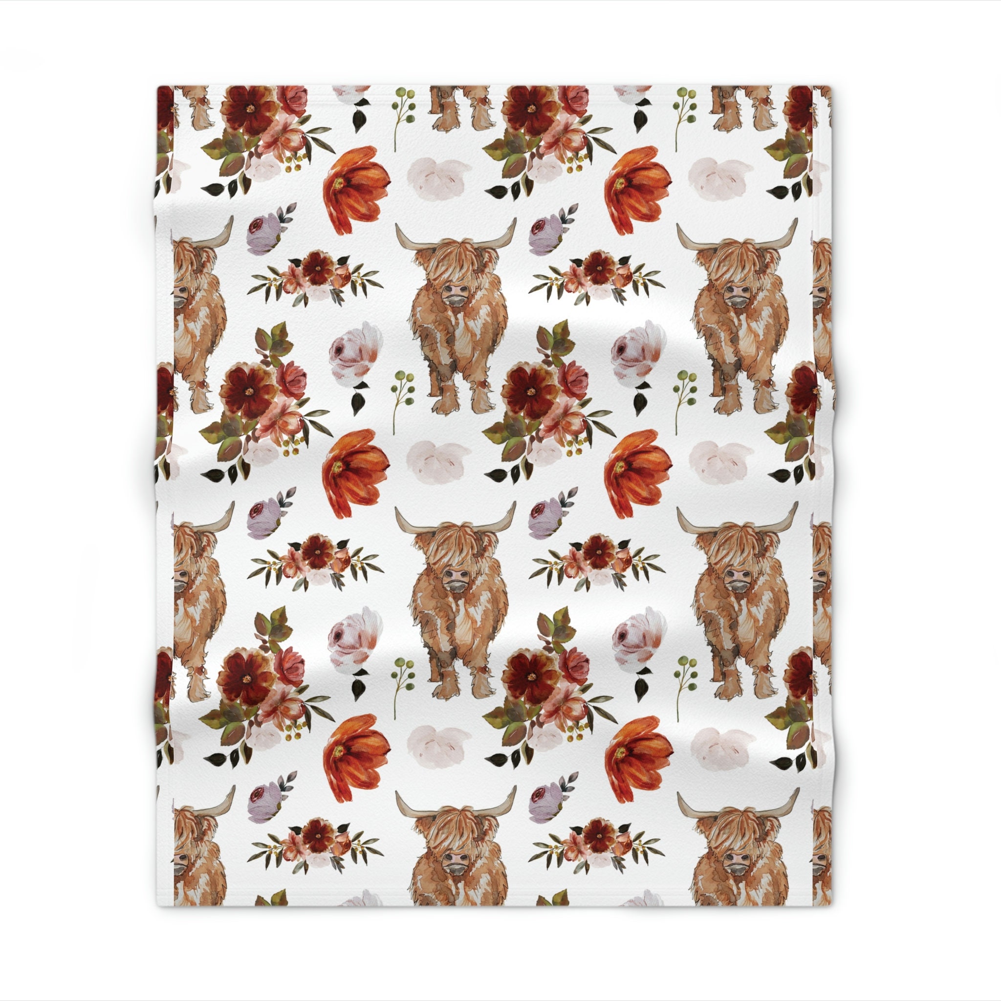 Highland Cow Fleece Blanket: Farmhouse Decor, Animal Lover Gift - Etsy