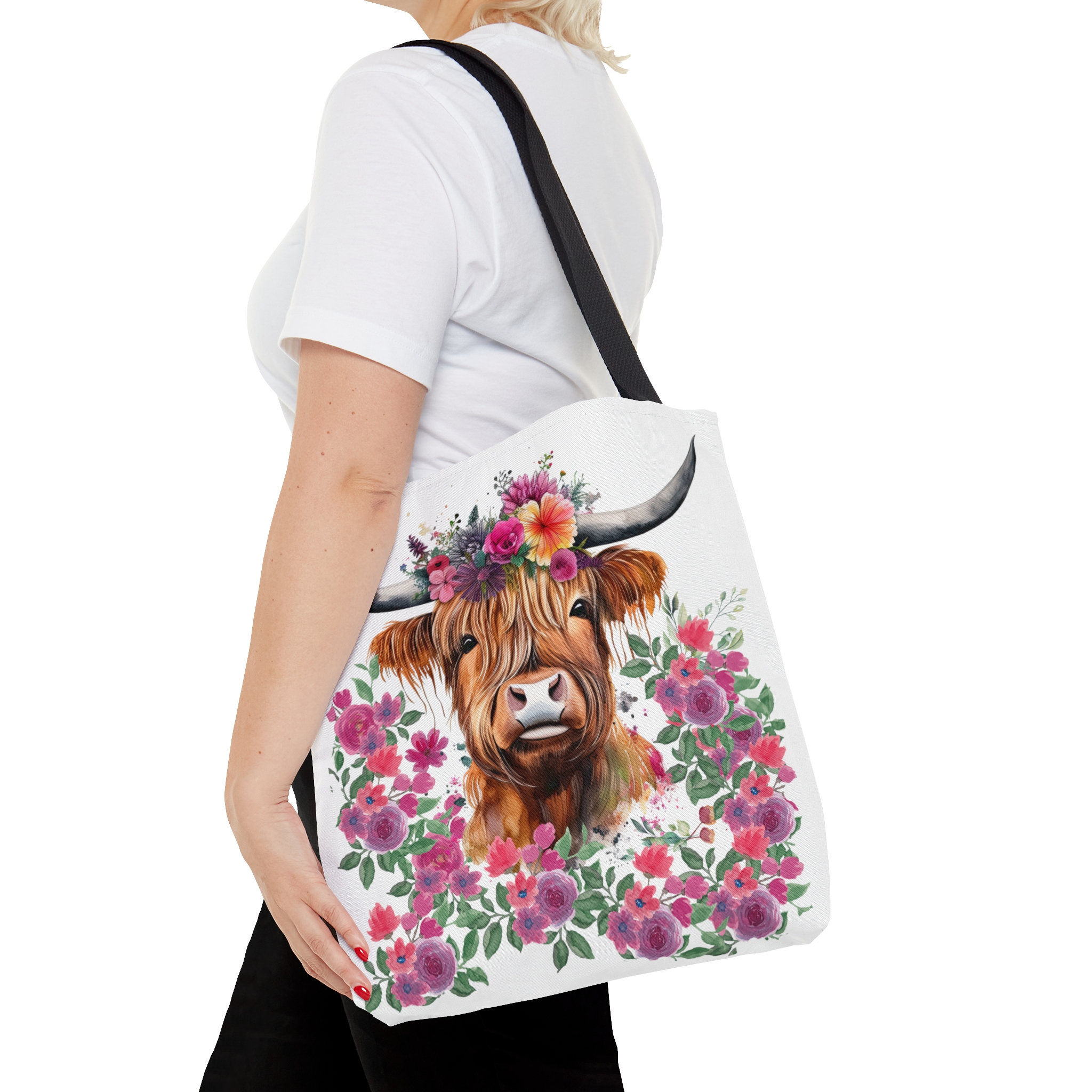 Highland Cow Tote Bag Cow Print Totebag for Cow Lover Gift Cow Bag Cow ...