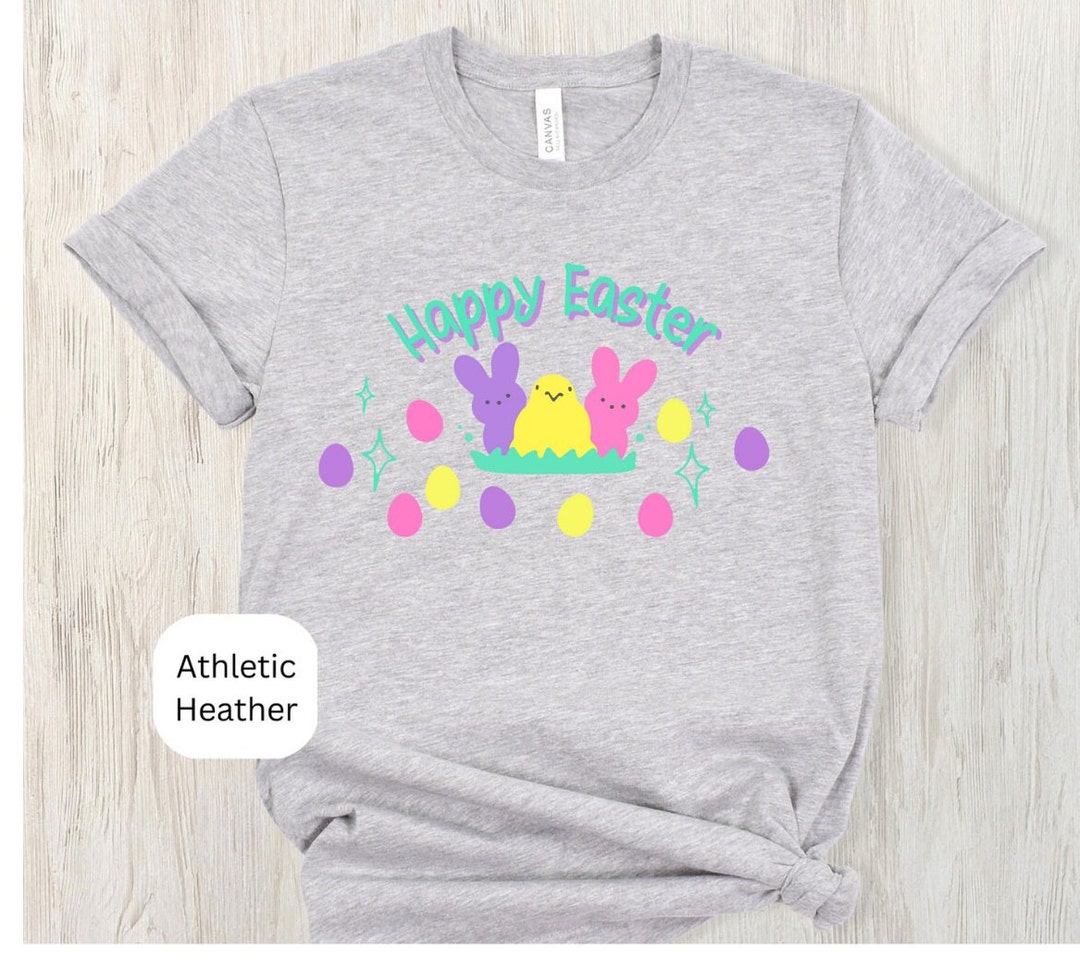 Happy Easter Shirt, Peeps and Easter Egg Design, Vintage Colors, Pretty ...