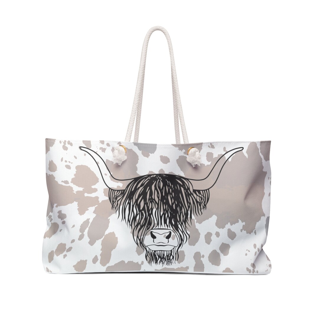 Highland Cow Weekender Bag Cow Print Tote Bag Cow Lover Gift - Etsy