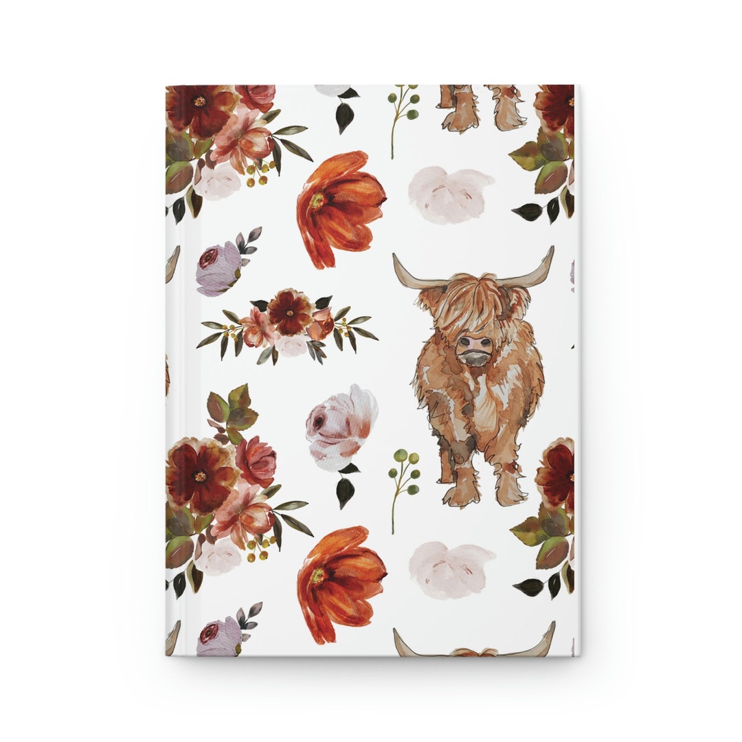 Highland Cow Print Hardcover Journal Matte Finish Highland Cow Gift for ...