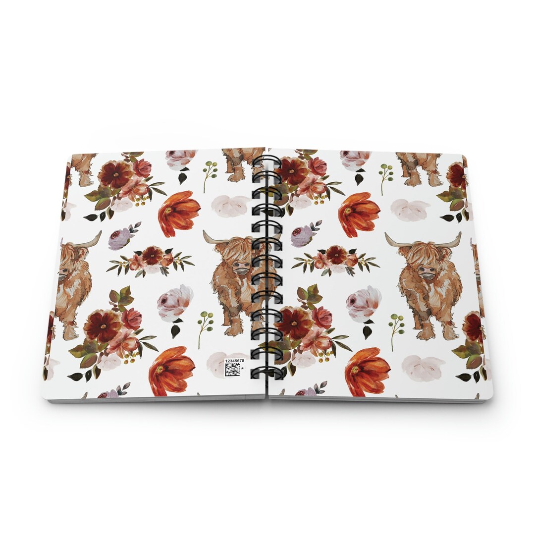 Gift for Teacher, Highland Cow Print Notebook, Graduation Gift, Cute ...