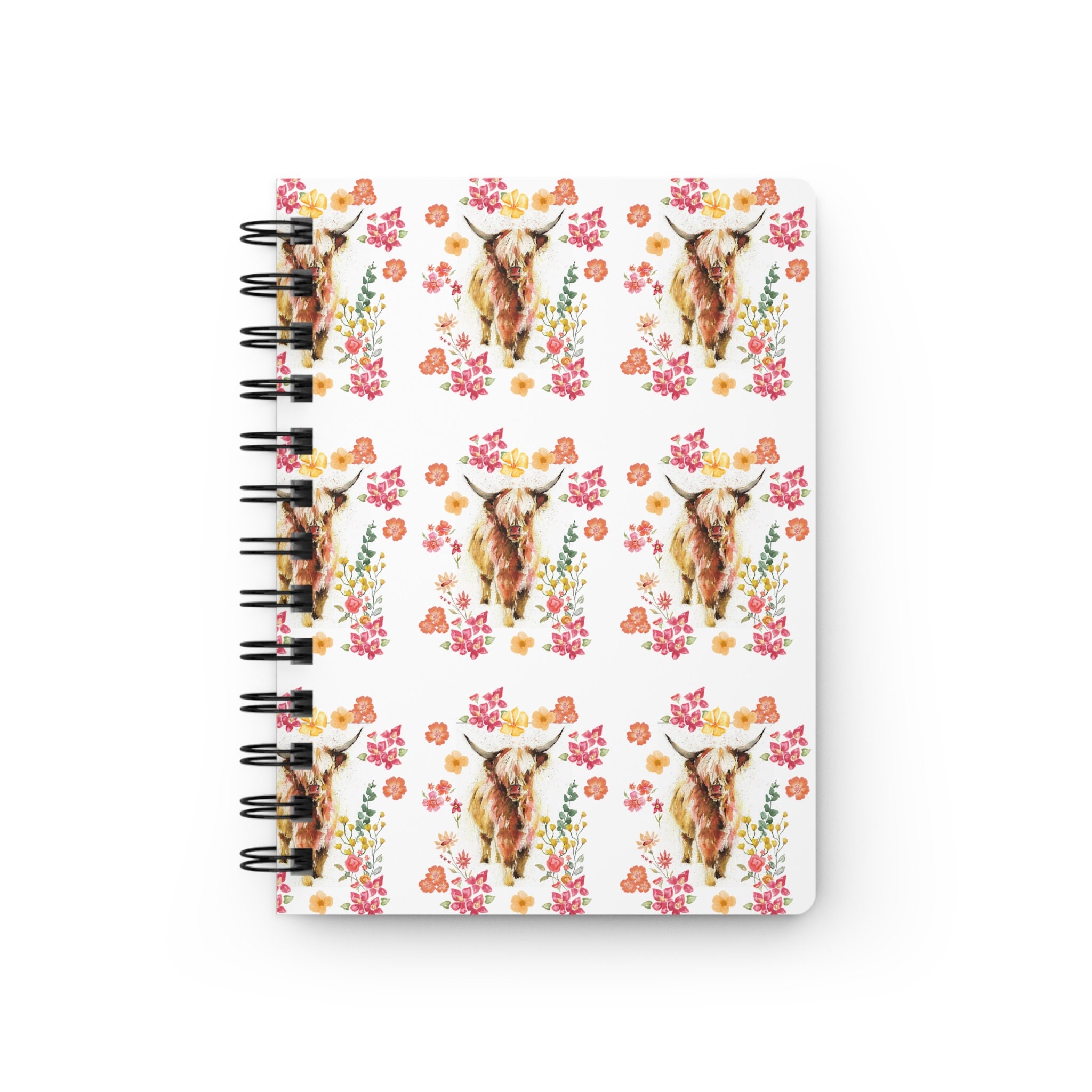 Highland Cow Print Journal, Wildflowers, Gift for Writers, Teacher ...