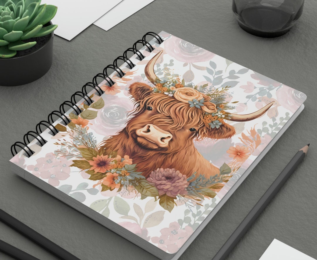 Highland Cow Journal for Recipes Cow Lover Gift Highland Cow Notebook ...
