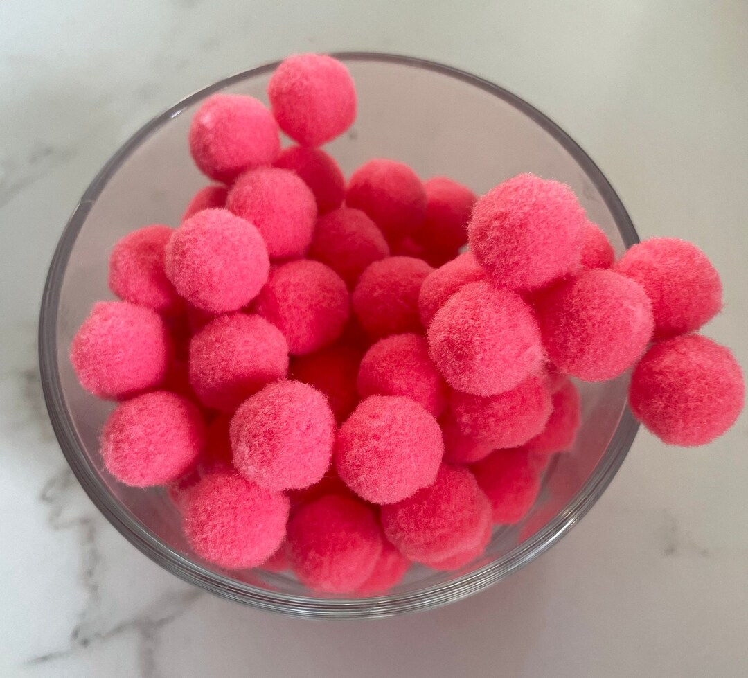Hot Pink Mini Pompoms Crafting Supplies Plush Pom Poms Embellishments ...