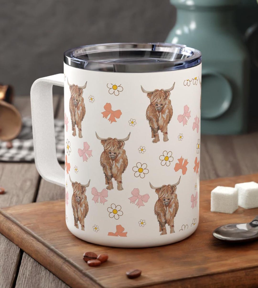 Highland Cow Coffee Mug Insulated Travel Cup Cow Lover Gift Coffee ...