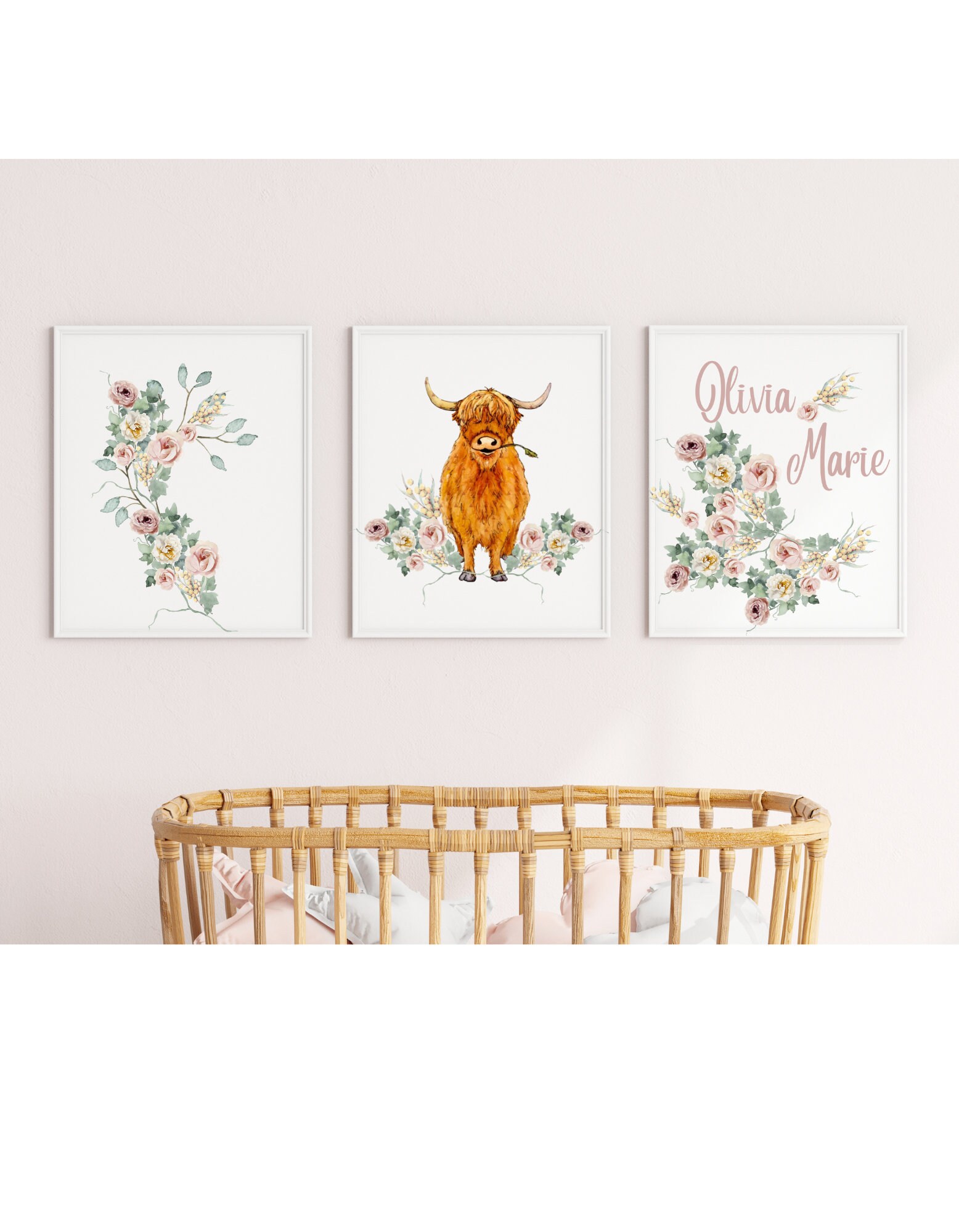 Adorable Highland Cow Nursery Decor Can Be Separate Pieces or Complete ...