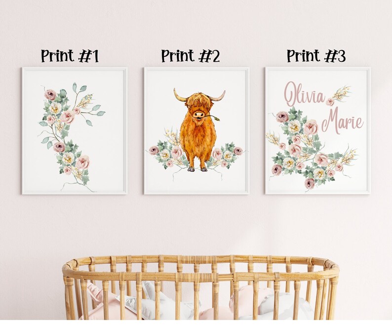 Adorable Highland Cow Nursery Decor Can Be Separate Pieces or Complete ...