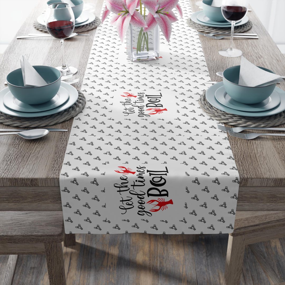 Table Runner Crawdad Boil Kitchen Decor Patio Table Decor Housewarming ...