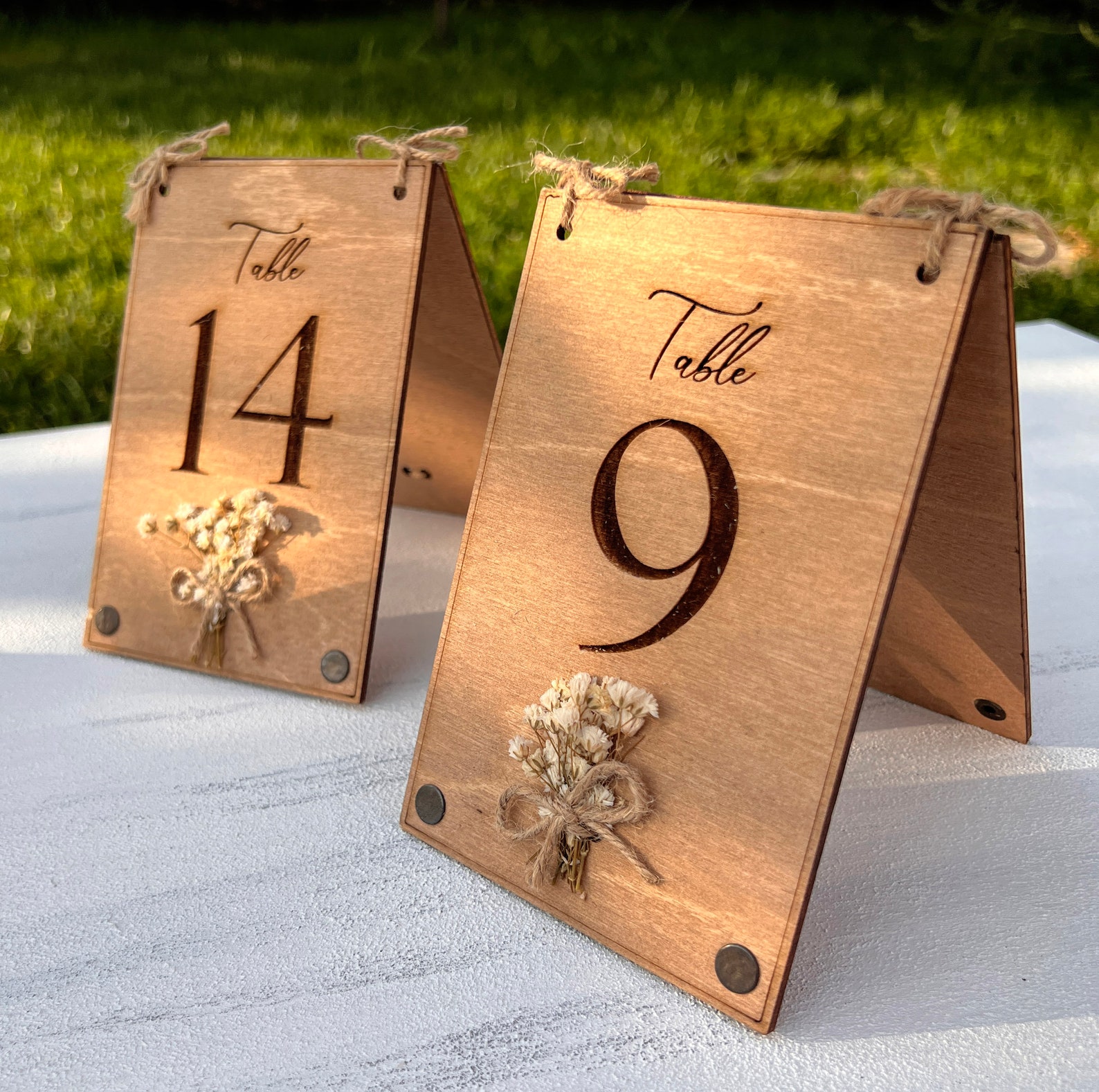 Eucalyptus & Floral Wood Wedding Table Numbers, Rustic Wedding Wooden ...