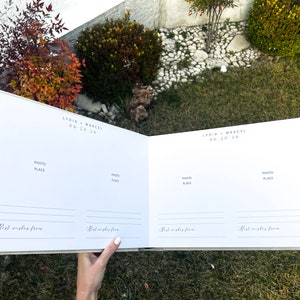 Wooden Wedding Guest Book Photo Guest Book Album Lay-flat Wedding Guest ...