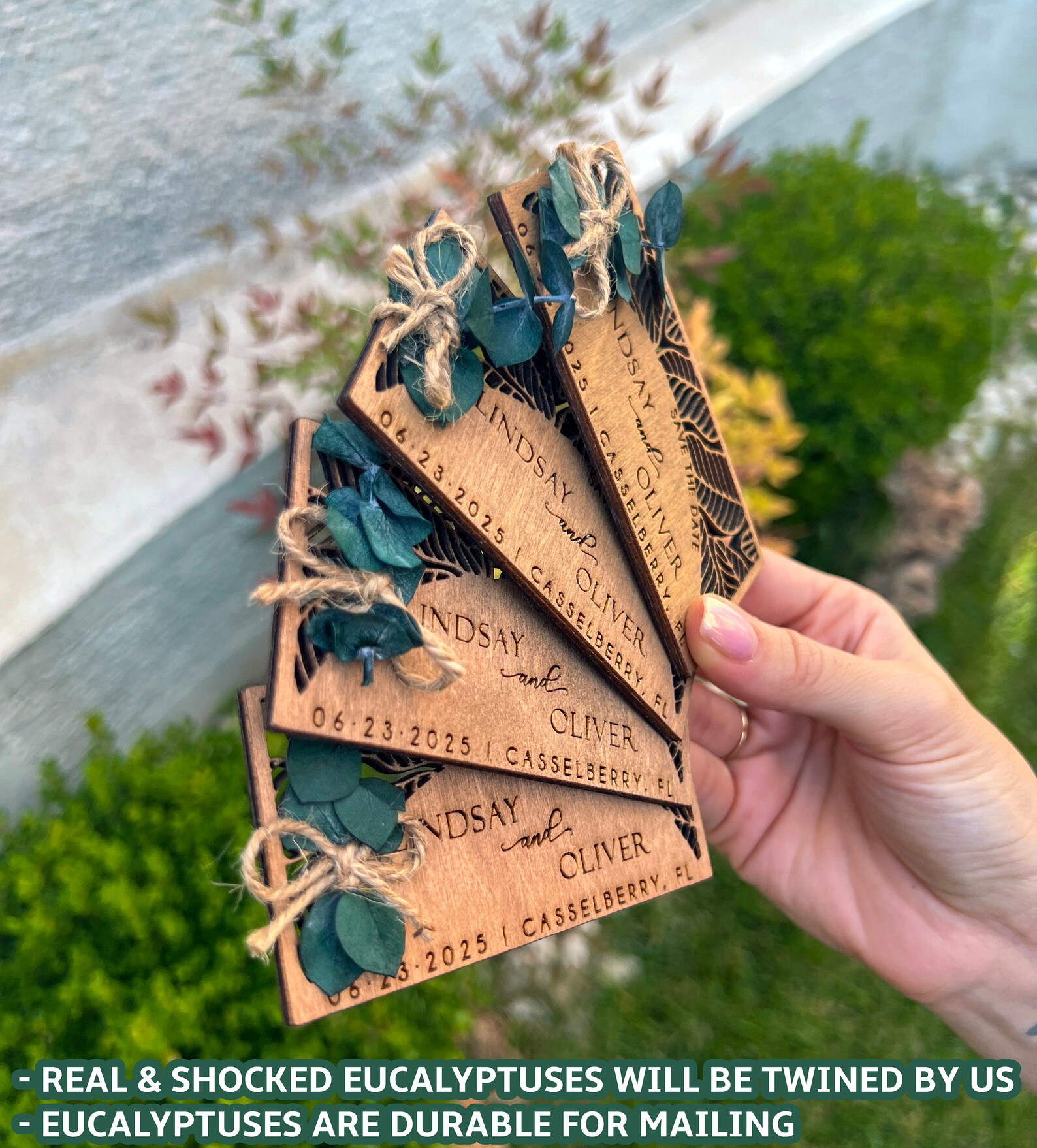 Wooden Save the Date Magnet Tropical Wedding Magnets 100% Birch Save ...