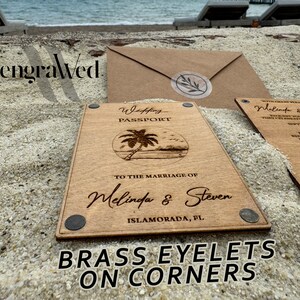 Wooden Passport Wedding Invitation Set, Destination Wedding Invitations ...