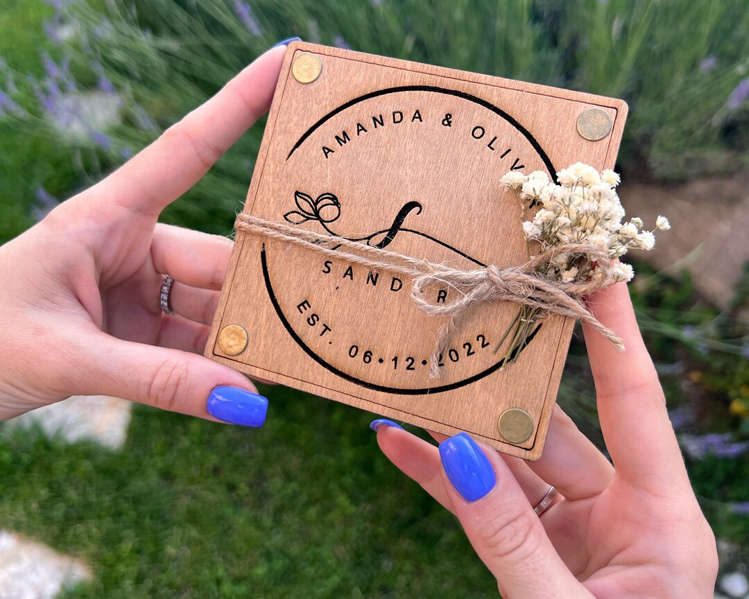 Gypsophila Coasters Wedding Favours, Wedding Coaster With Wood & Flower ...