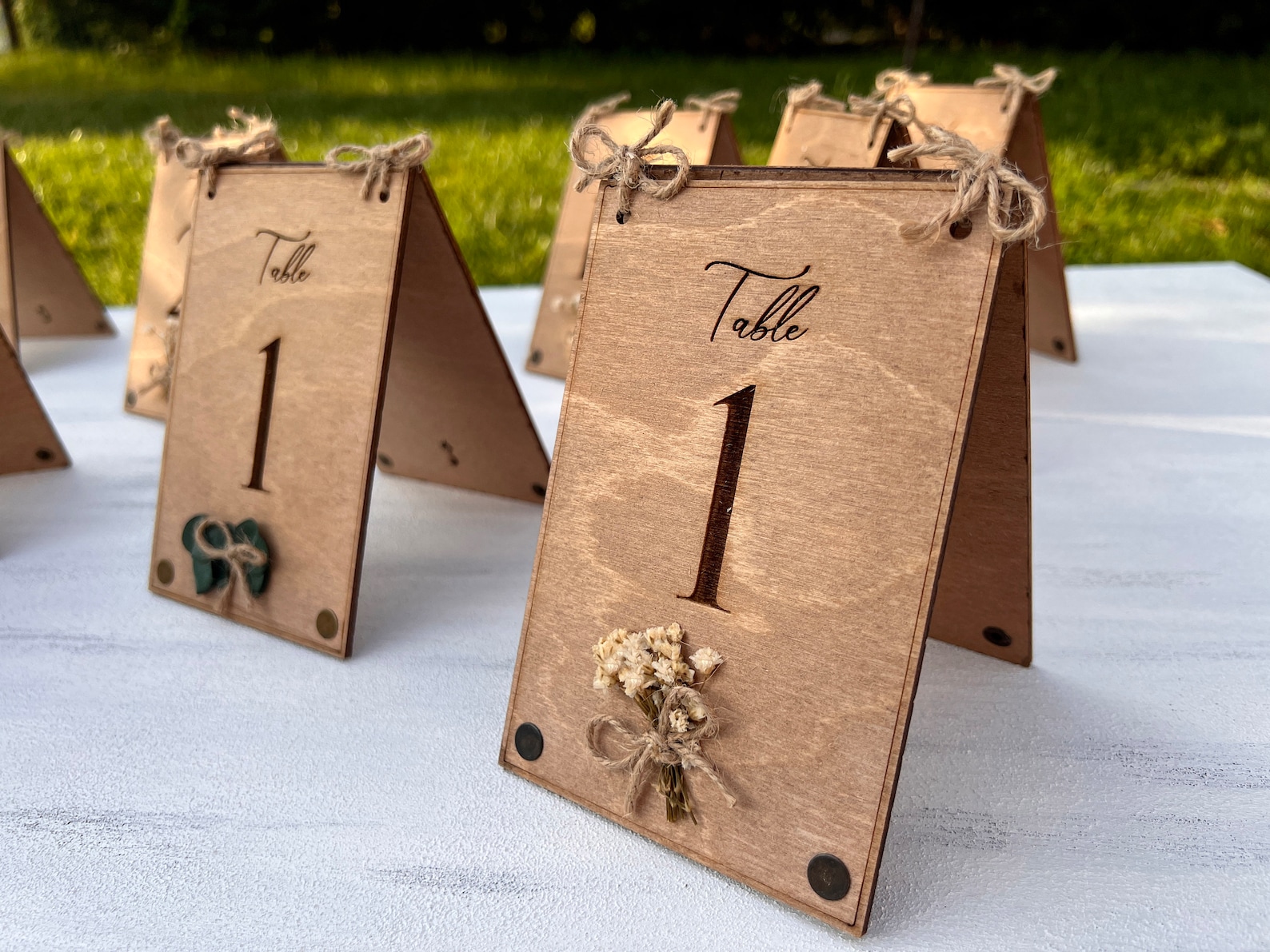 Eucalyptus & Floral Wood Wedding Table Numbers, Rustic Wedding Wooden ...
