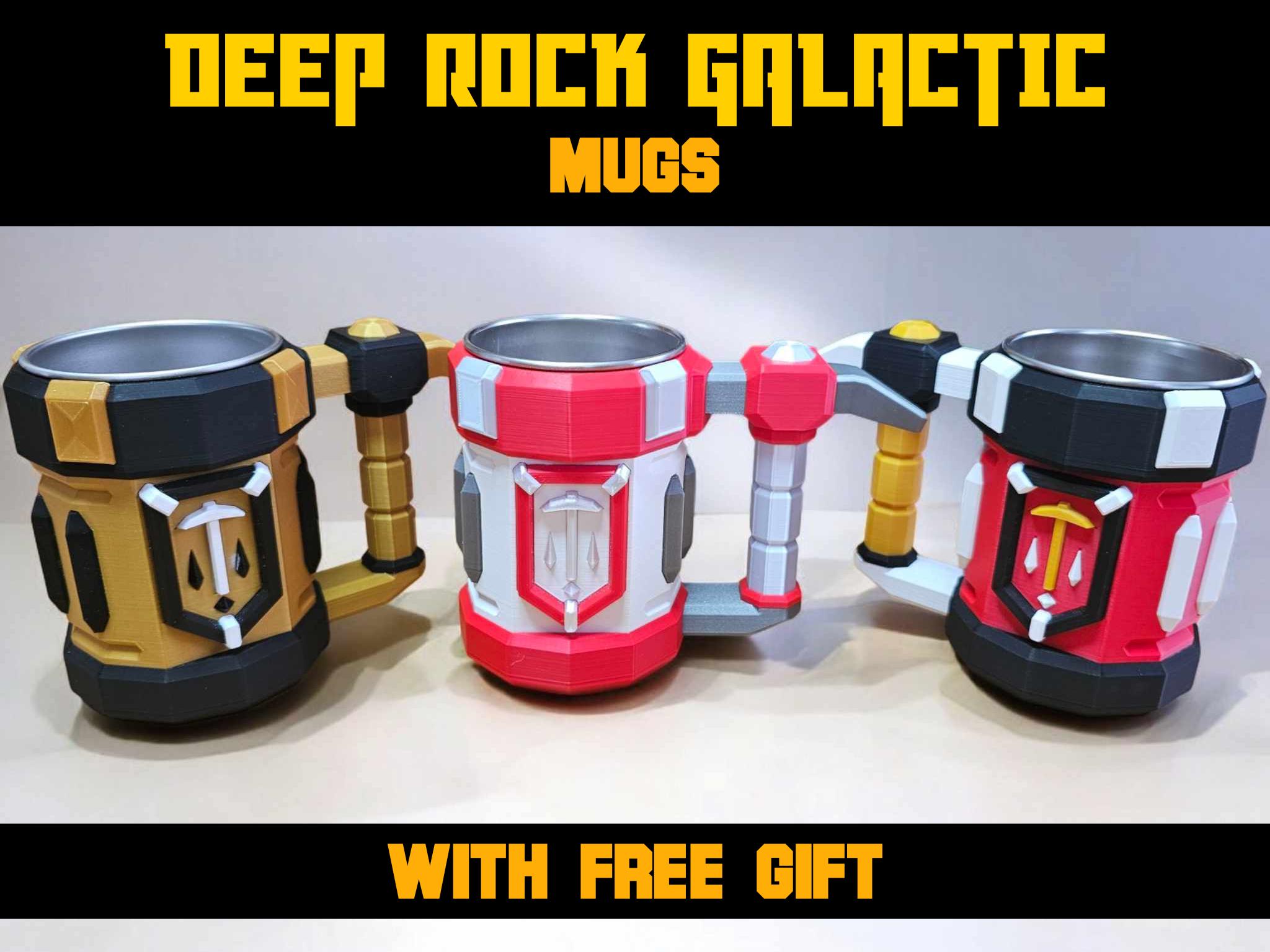 Deep Rock Galactic Mug 3D Printed Game Prop Cosplay Silver Gold Pickaxe ...