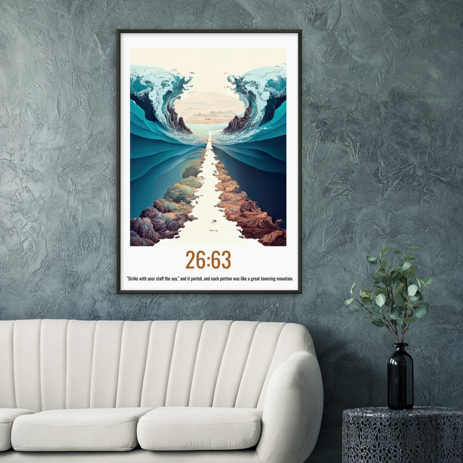Miracle Splitting of Sea Poster in Frame - Etsy