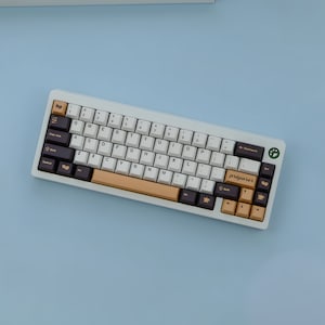 Coffee Cafe Theme Keycaps Set 129pc, White & Black Custom Keycaps ...