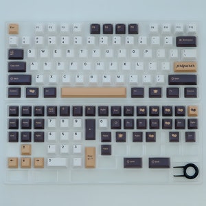 Coffee Cafe Theme Keycaps Set 129pc, White & Black Custom Keycaps ...