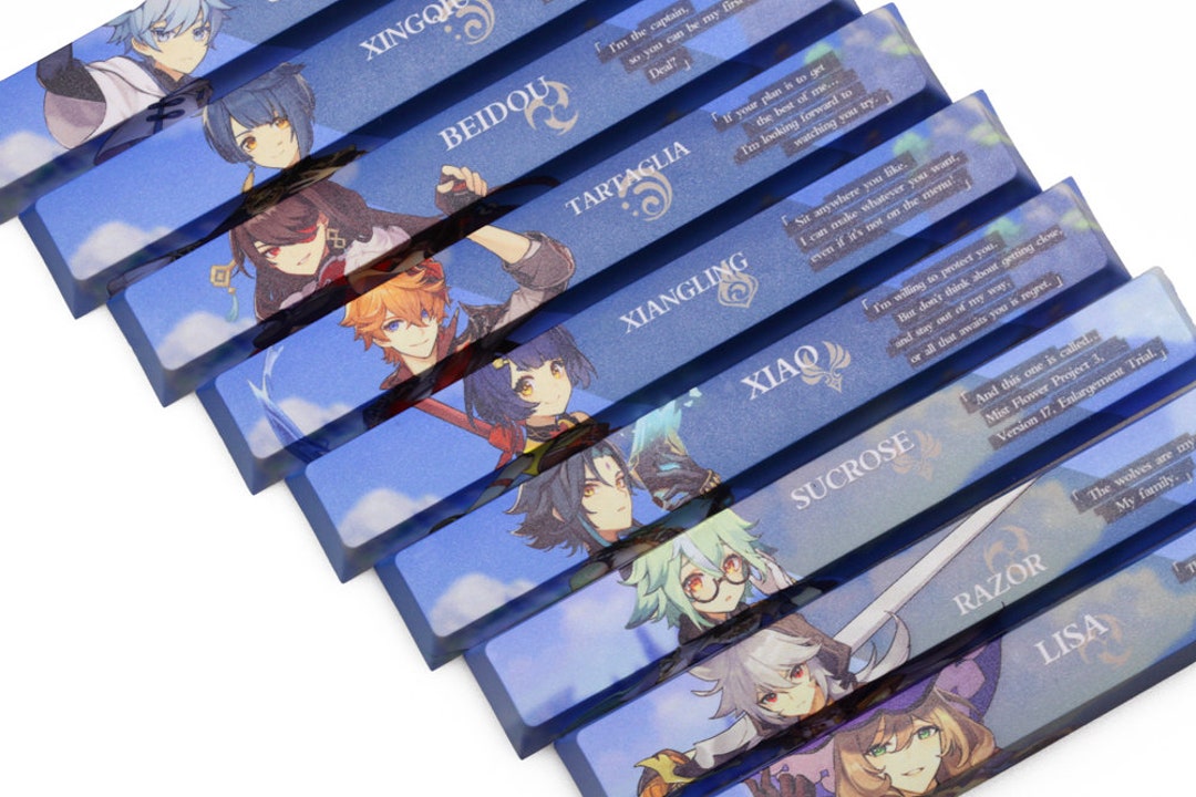 Genshin Impact Spacebar Keycaps 6.25u All Characters Quotes Anime ...