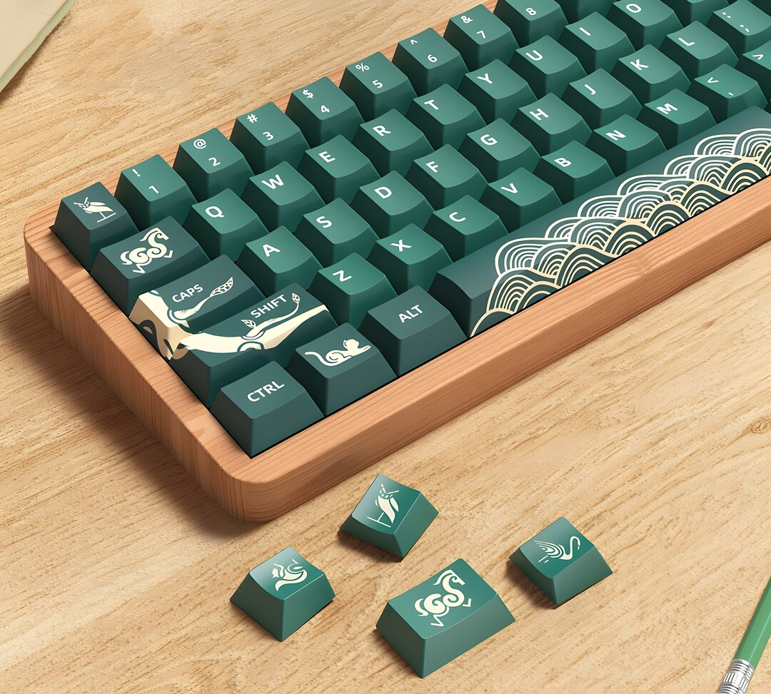 Forest Keycaps Set 158pc 138pc, Green Keycaps, ISO keycaps 6.25u 7u ...