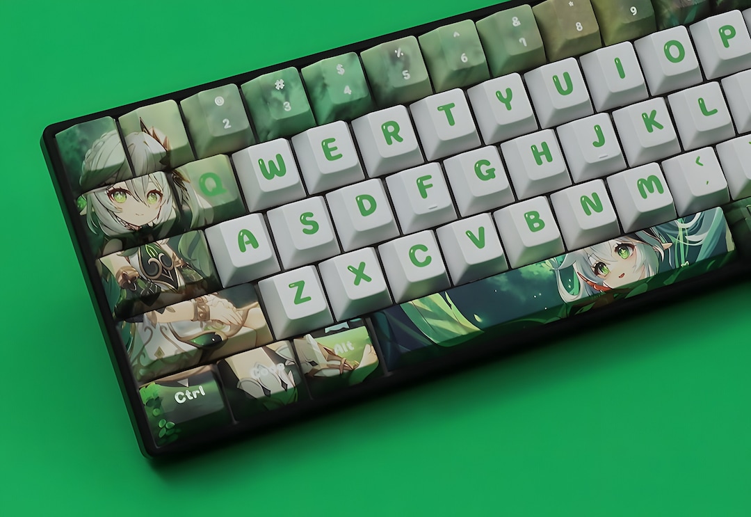 Nahida Genshin Impact 136pcs Keycap Set Dendro Green PBT Cherry Profile ...