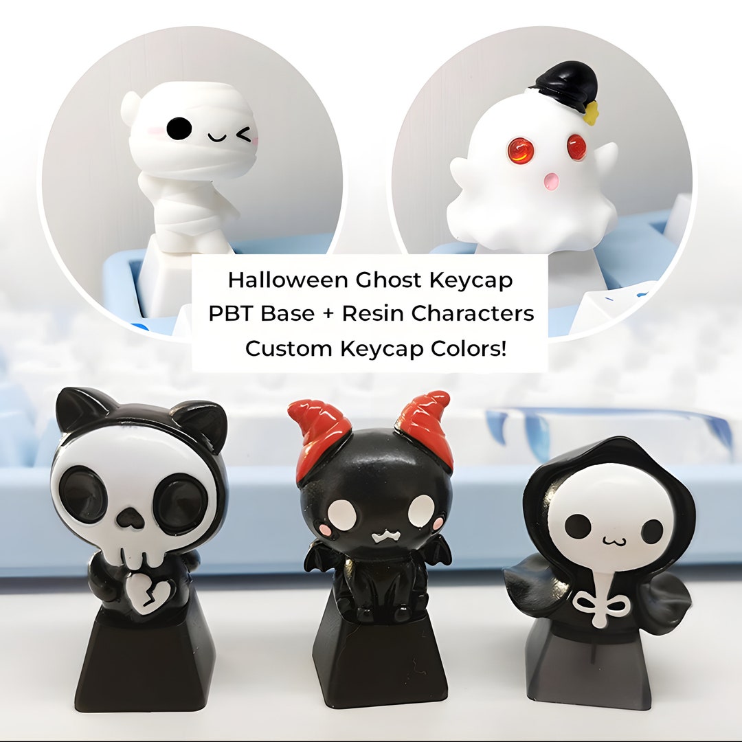 Halloween Keycaps, Cute Ghost Keycap, Resin Artisan Custom Keycap ...