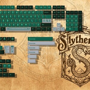 Harry Potter Hogwarts House Keycaps 142pc, Gryffindor Slytherin ...