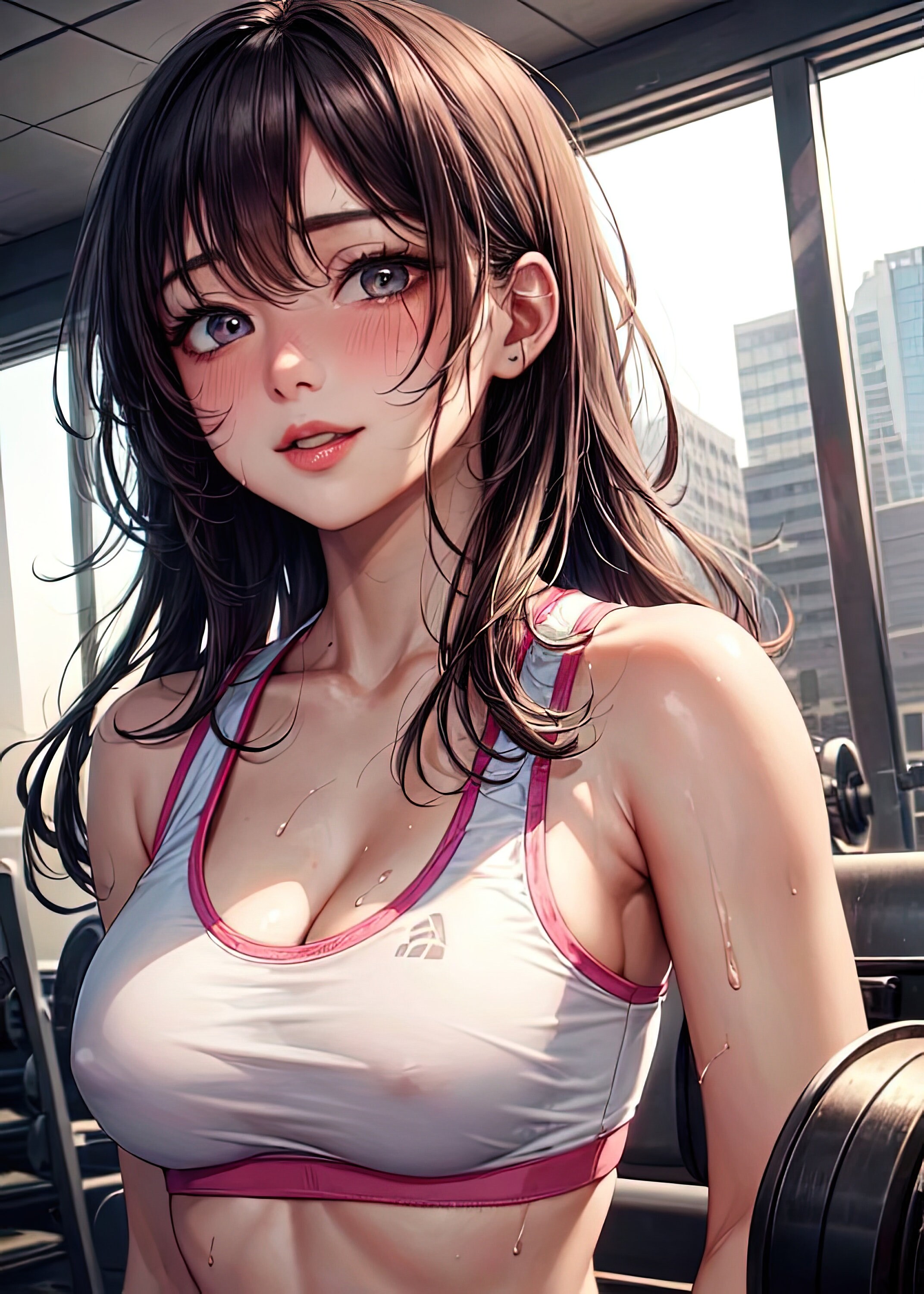 Fit Anime Girl Poster Hot Anime Gym Print Cartoon Otaku Gym Poster Waifu Print Anime Etsy France