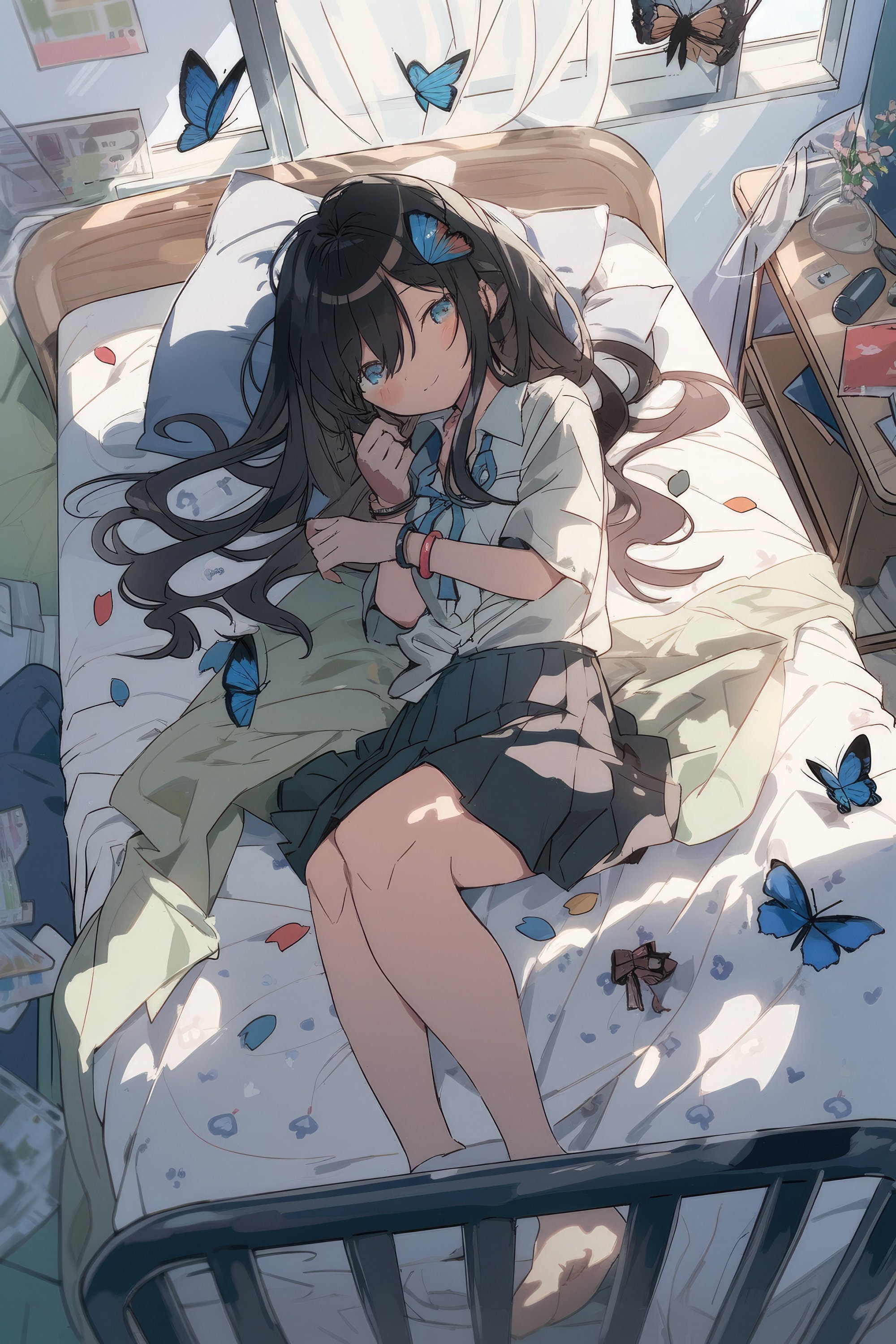 Anime Girl Sleeping In Bed