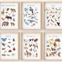 Animal Posters, Farm Animals, Wild Animals, Ocean Animals, Bundle ...
