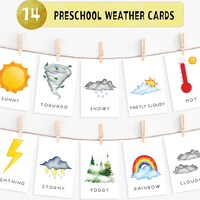 Weather Poster, Seasons Chart, Kids Wall Decor, Educational Print ...