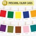 16 Color Cards, Montessori Flashcards, Pre-school Cards, Learning ...