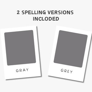 16 Color Cards, Montessori Flashcards, Pre-school Cards, Learning ...