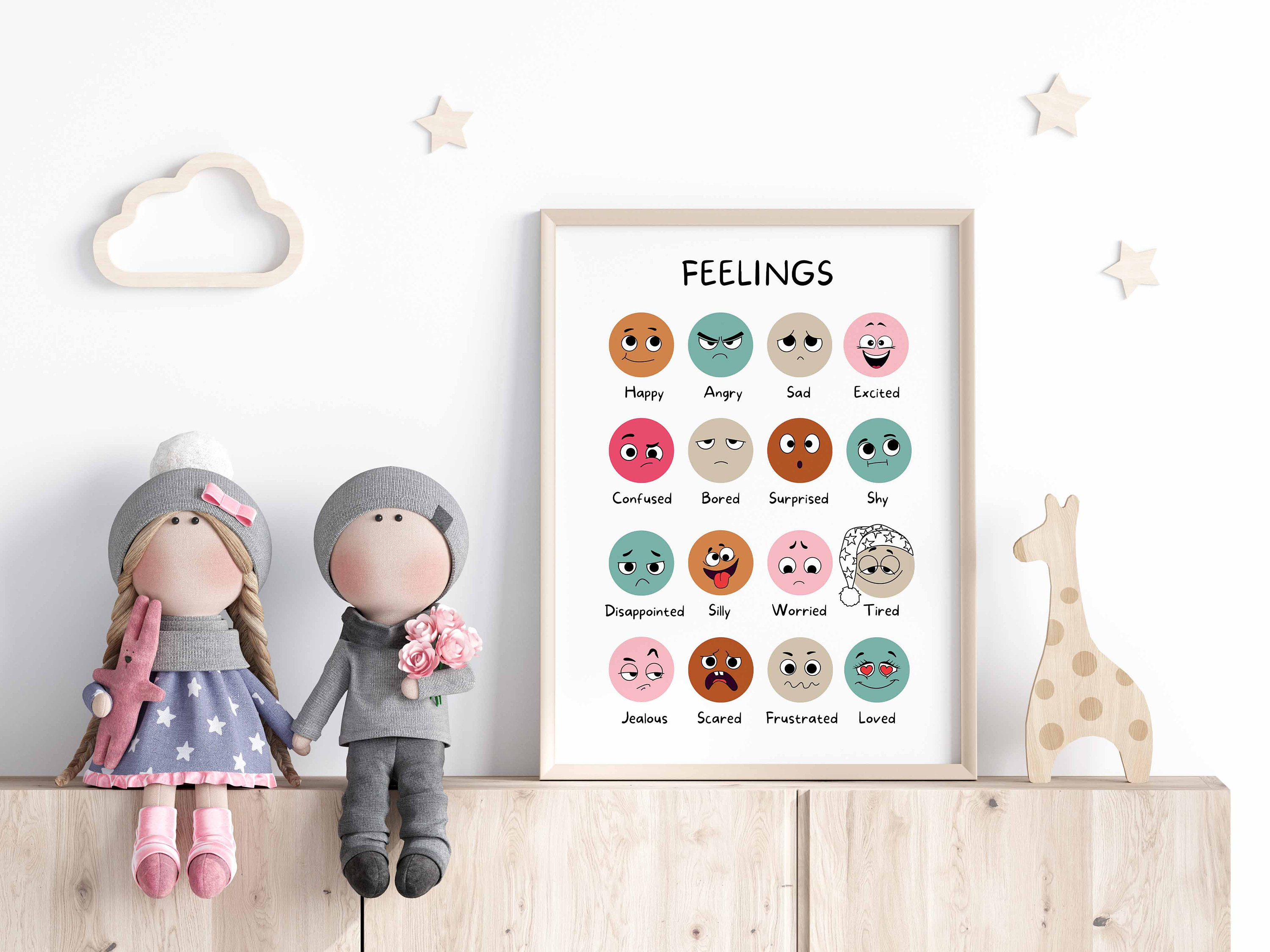 Feelings Chart Mood Poster Calming Corner Montessori Print - Etsy