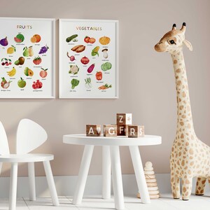Set of 6 Educational Posters, Fruits Vegetables Posters, Animals ...