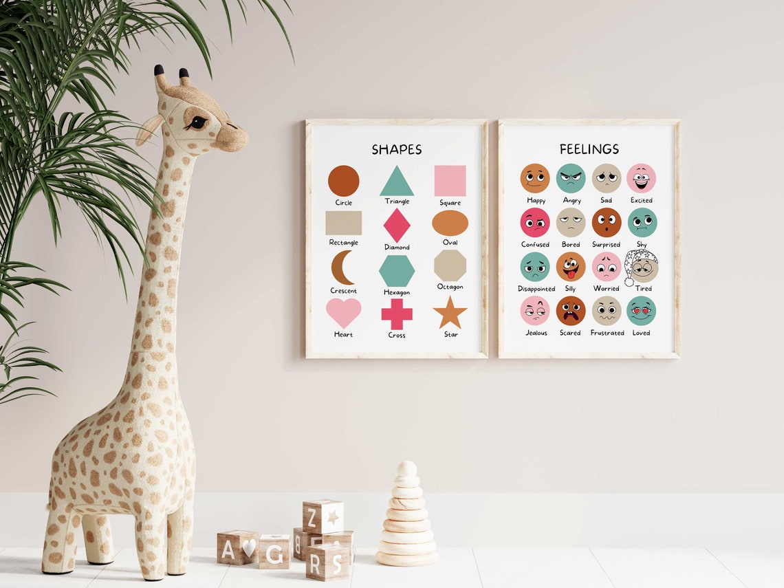 Set of 6 Educational Posters, Classroom Decor, Nursery Wall Art ...